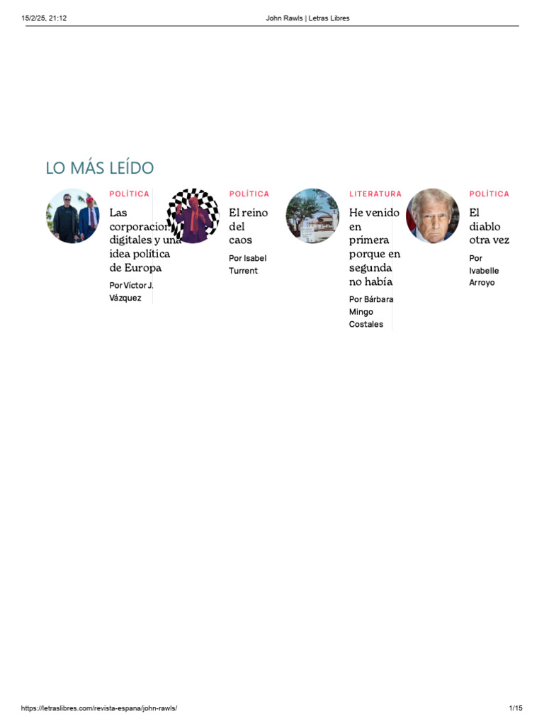 John Rawls _ Letras Libres | PDF | John Rawls | Igualitarismo
