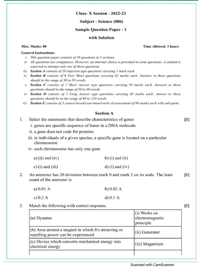 Grade 10, Sample Pr1, Sci | PDF