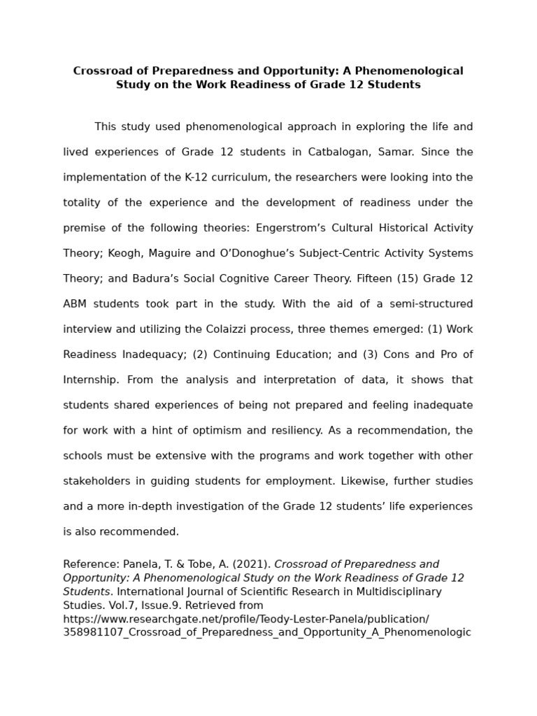 Example Quali Research | PDF | Cognition | Learning