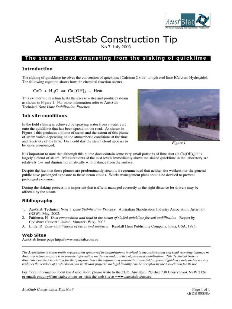 The-steam-cloud-emanating-from-slaking-of-quicklime | PDF | Lime ...