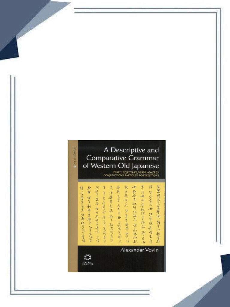 Instant Download Ebook A Descriptive And Comparative Grammar Of Western Old Japanese Part 2