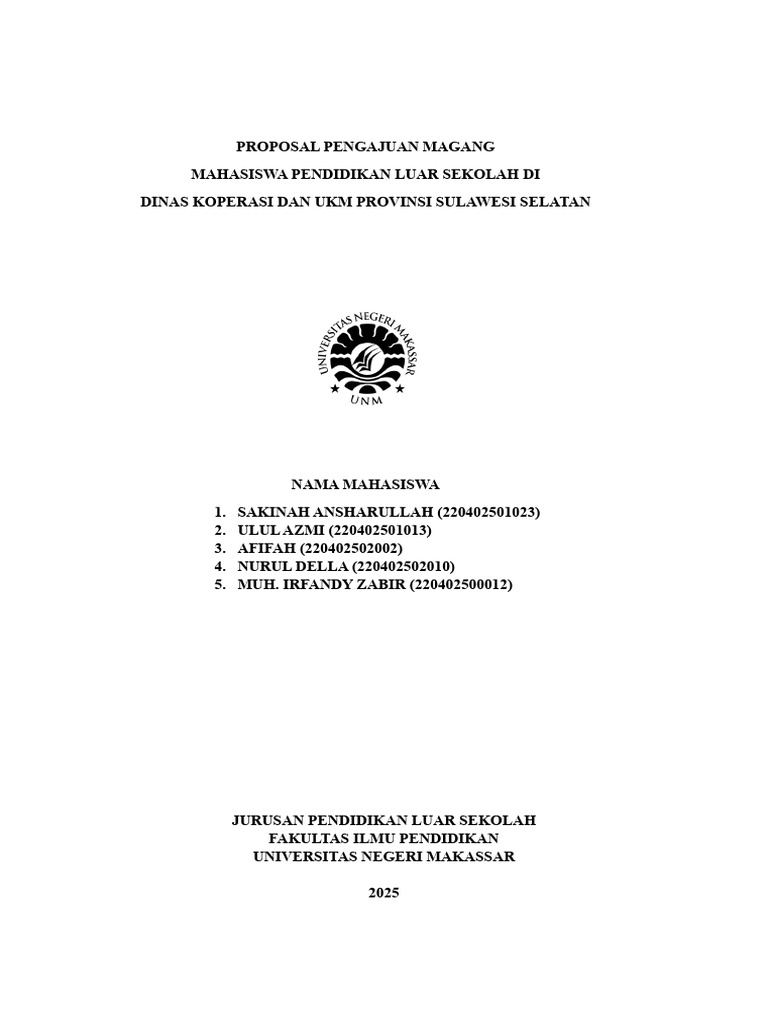 PROPOSAL PENGAJUAN MAGANG (2) | PDF