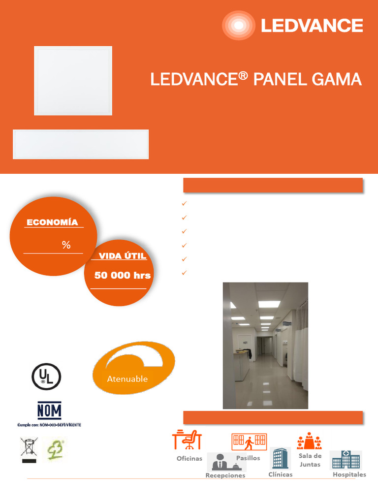 Ledvance Panel Gama 32w | PDF | Espectro electromagnético | Ligero