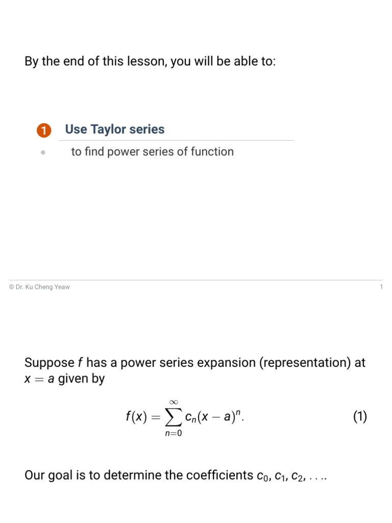 Understanding Taylor Series and Coefficients | PDF | Power Series ...