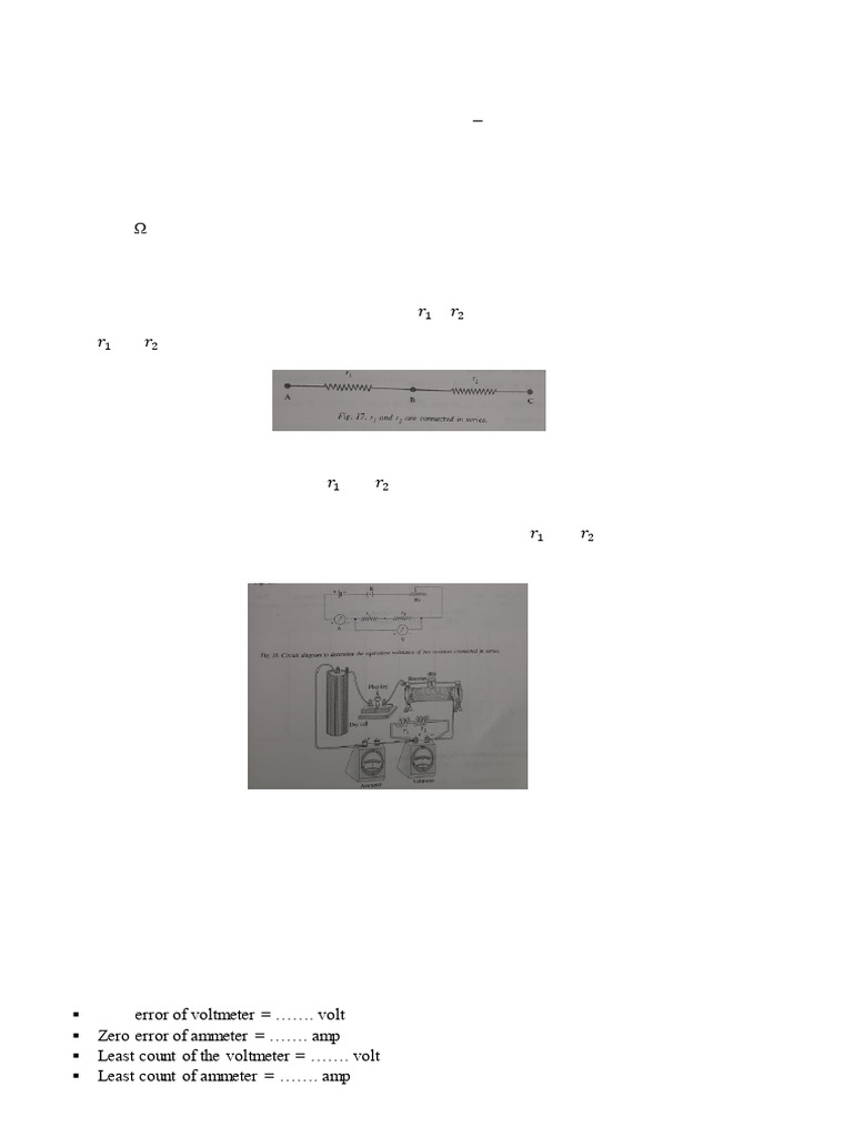 Series Resistance Experiment Guide | PDF | Resistor | Quantity