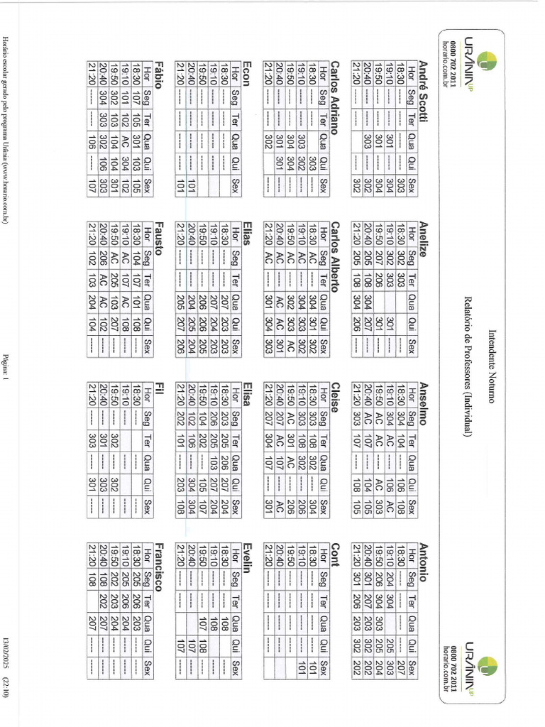 horário noturno | PDF