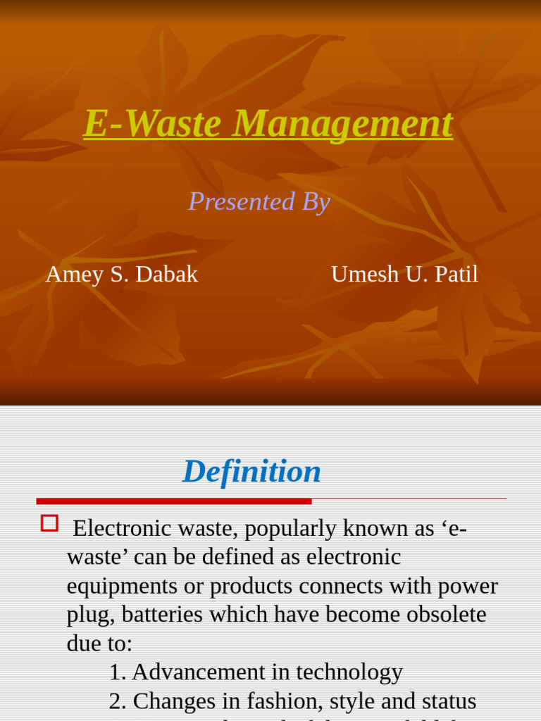 E Waste Management | PDF | Electronic Waste | Waste