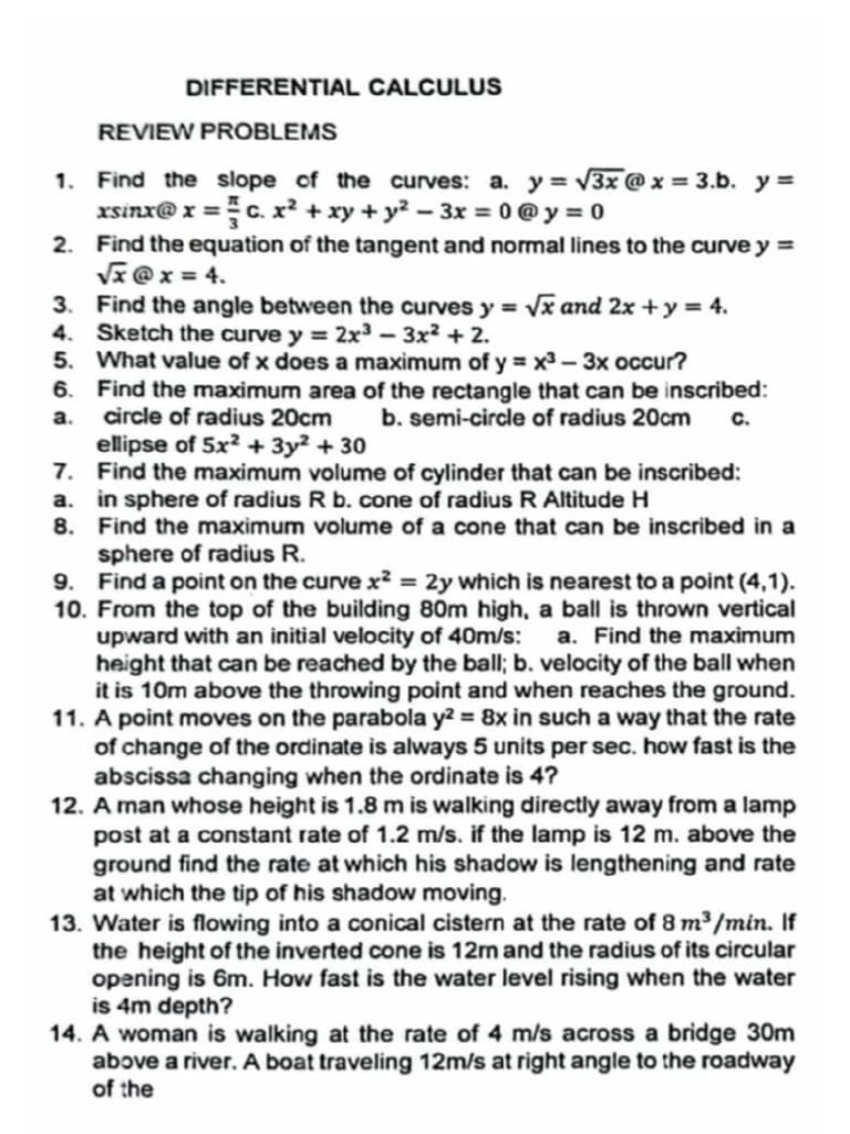Diffcal Question | PDF
