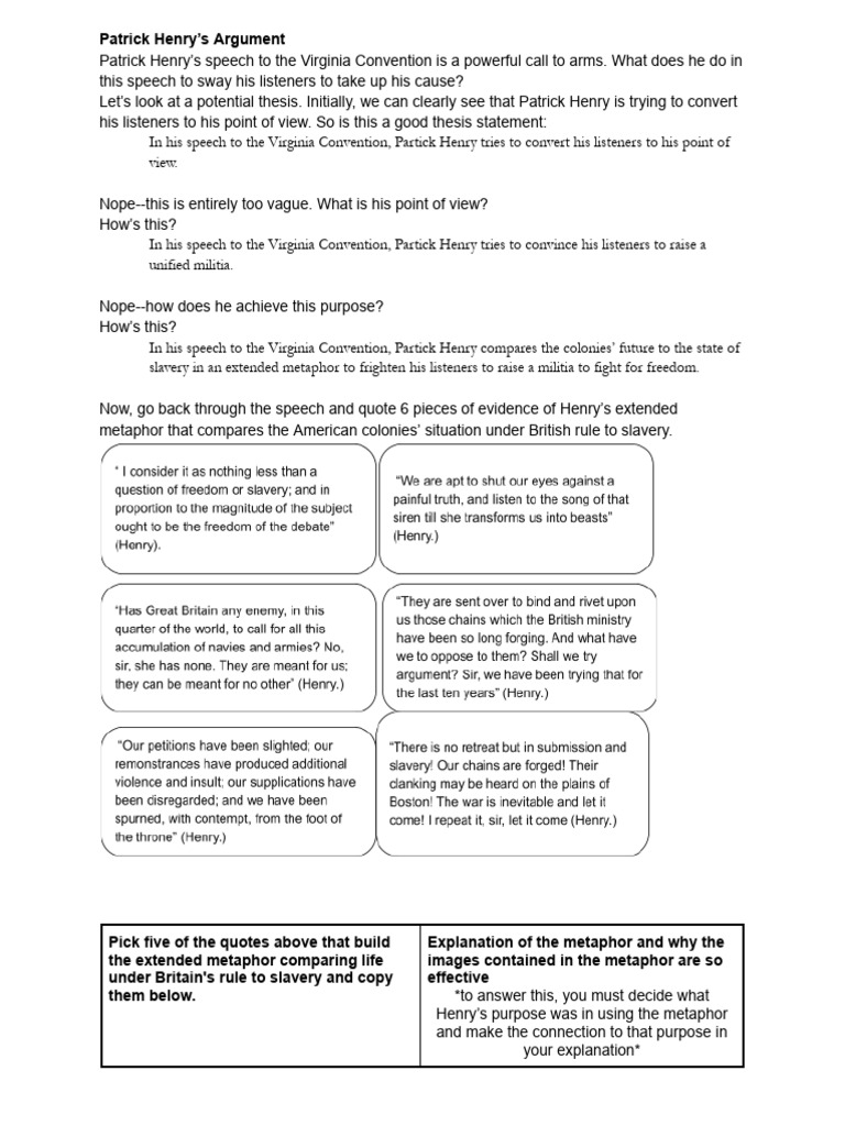Patrick Henry's Argument | PDF | Logos | Rhetoric