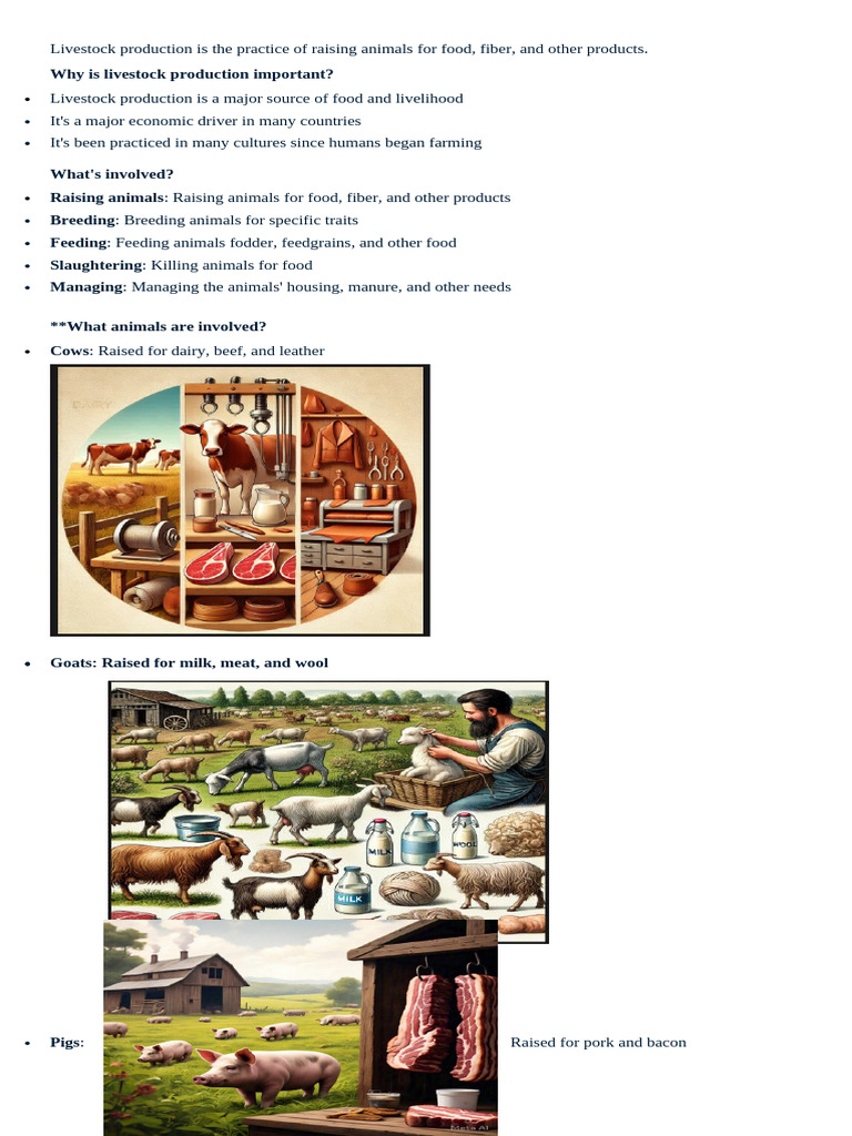 Importance of Livestock Production | PDF | Agriculture | Livestock