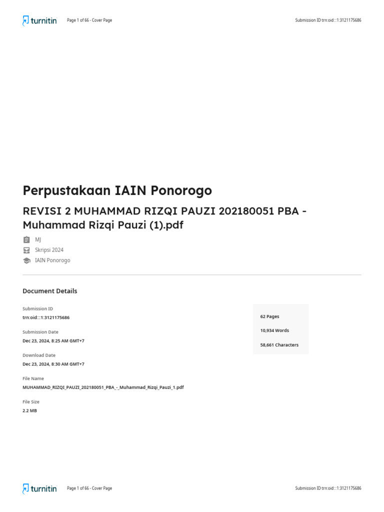 Muhammad Rizqi Pauzi 202180051 Pba - Muhammad Rizqi Pauzi 1 | PDF