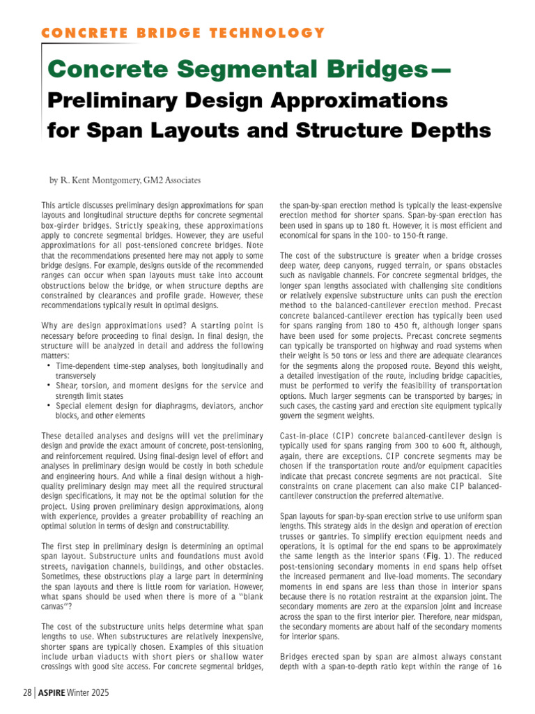 Concrete Segmental Bridge Design Guide | PDF | Bridge | Concrete