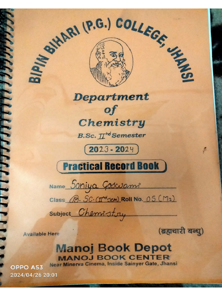 Chemistry 2nd Sem Practical 2024 | PDF