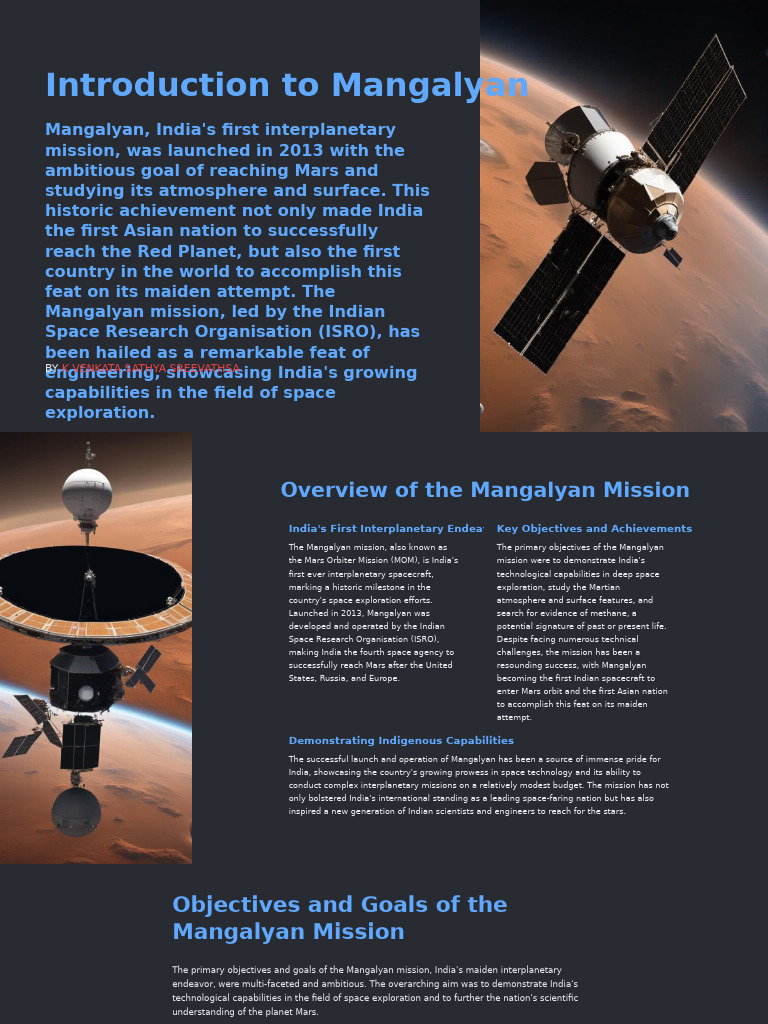 India's Historic Mangalyan Mars Mission | PDF | Mars | Spacecraft