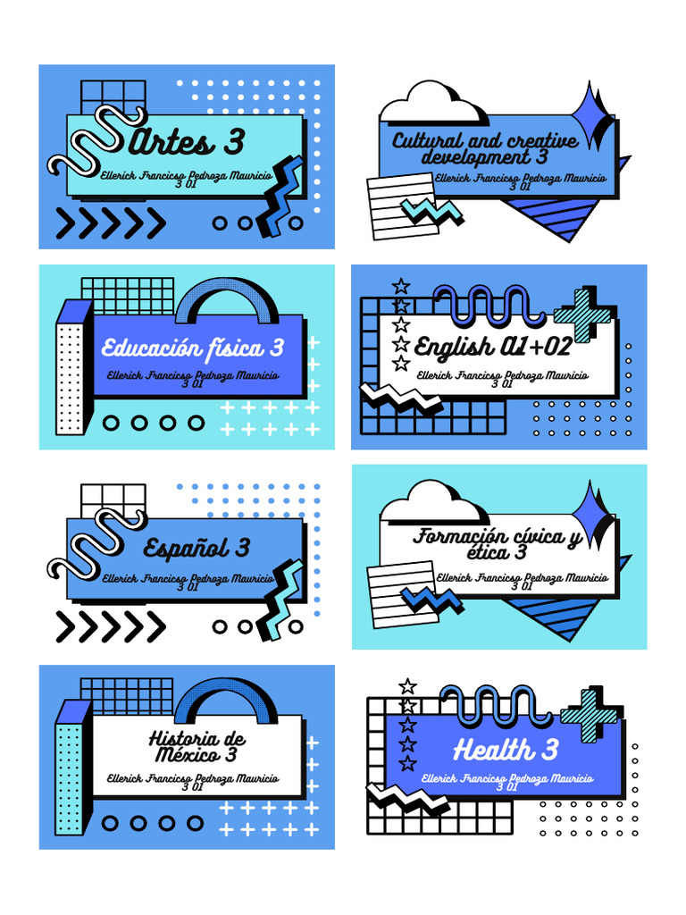 Colorful Modern Playful Student Name Label (1) | PDF