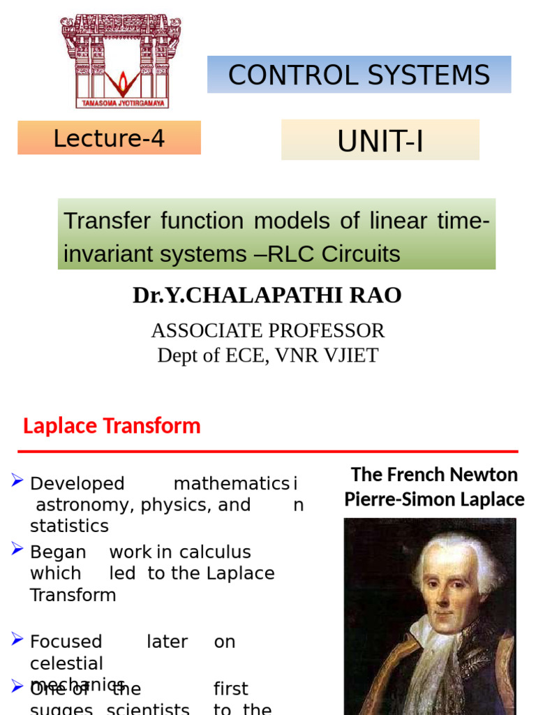 Laplace Transform in Control Systems | PDF | Laplace Transform ...