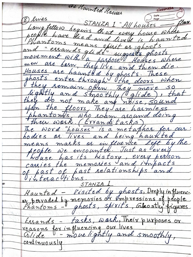 Poem - The Haunted Houses | PDF