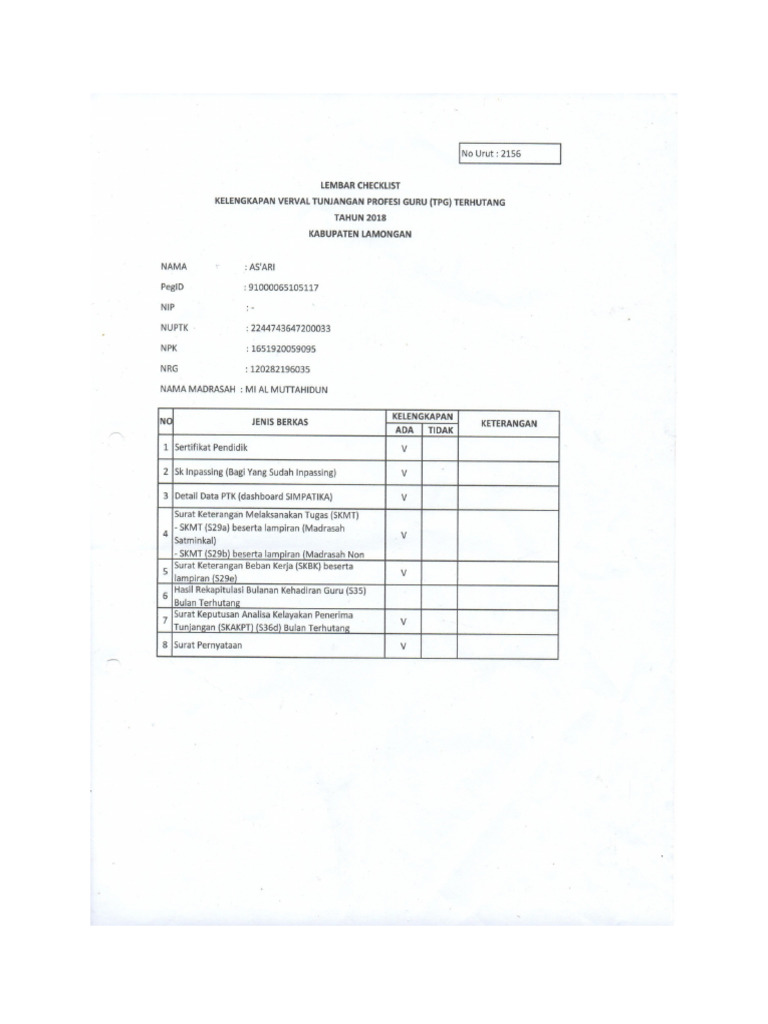 SKMT ASARI 2018 SIP | PDF