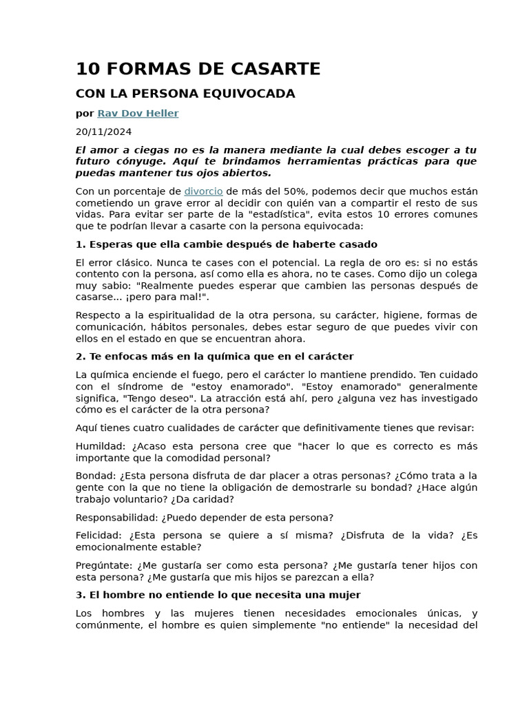 10 Formas de Casarte | PDF | Las emociones