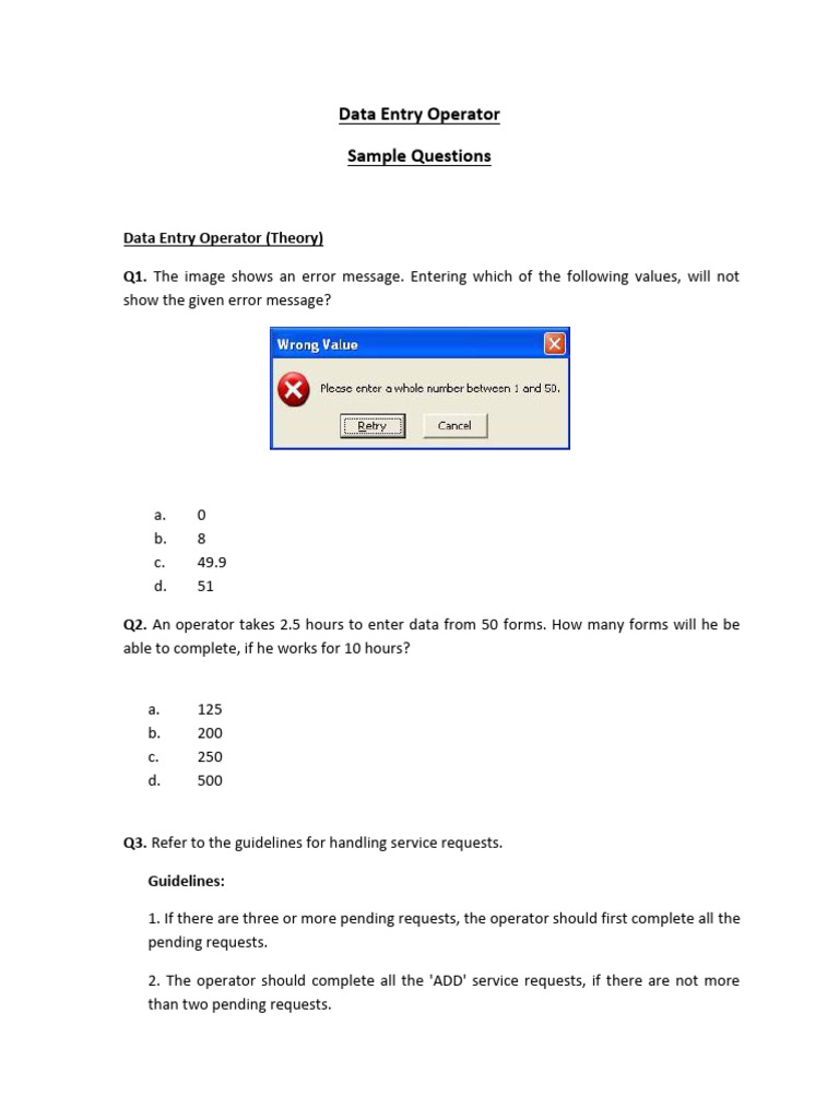 Data_Entry_Operator_Sample_Questions-1-4-pages | PDF