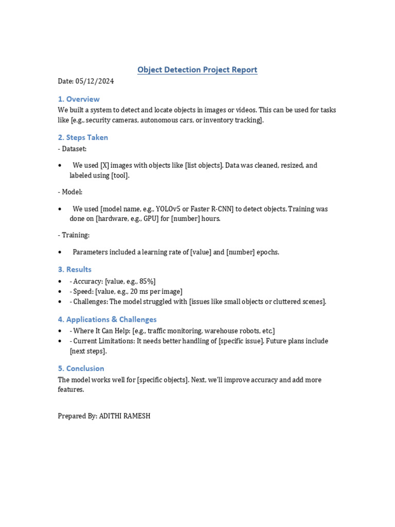 Simple Object Detection Report | PDF