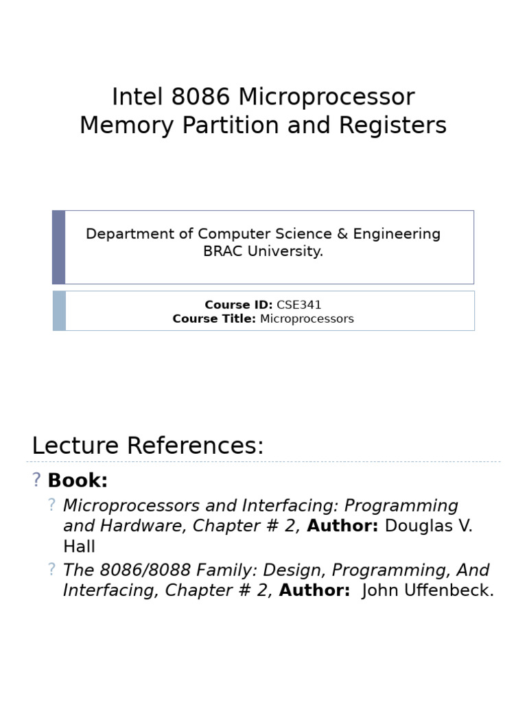 Lecture-3 (8086 Memory Address Space Partition) 2 | PDF | Pointer (Computer Programming ...