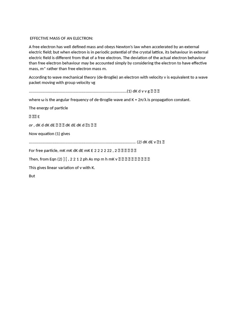Understanding Electron Effective Mass | PDF