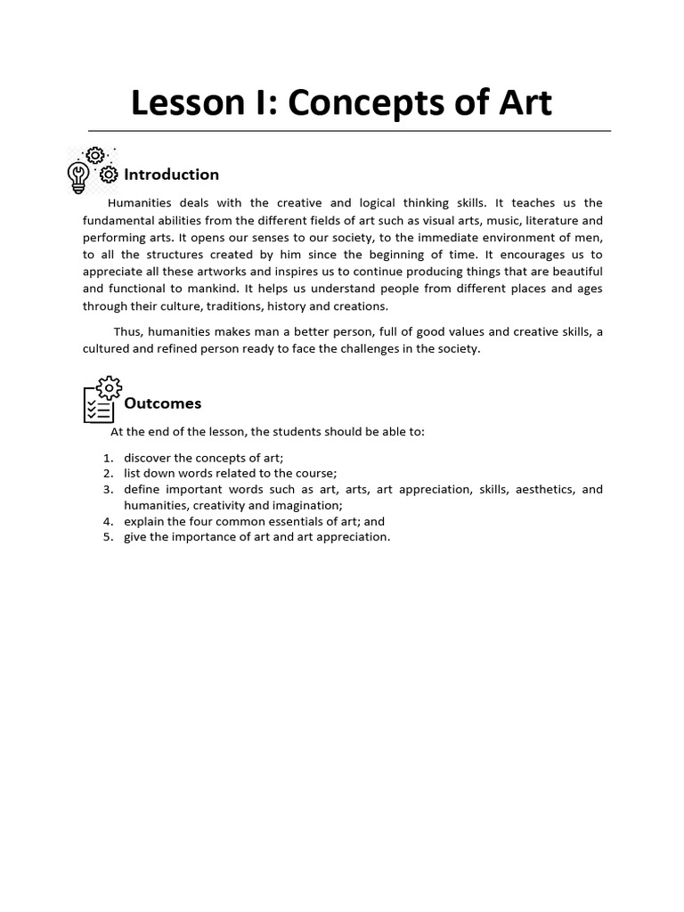 Chapter 1 Lesson 1 Concepts of Art | PDF | Humanities | Liberal Arts ...