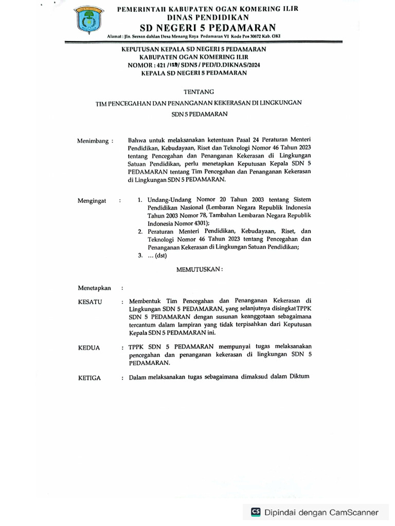 SPPK SDN 5 Pedamaran | PDF