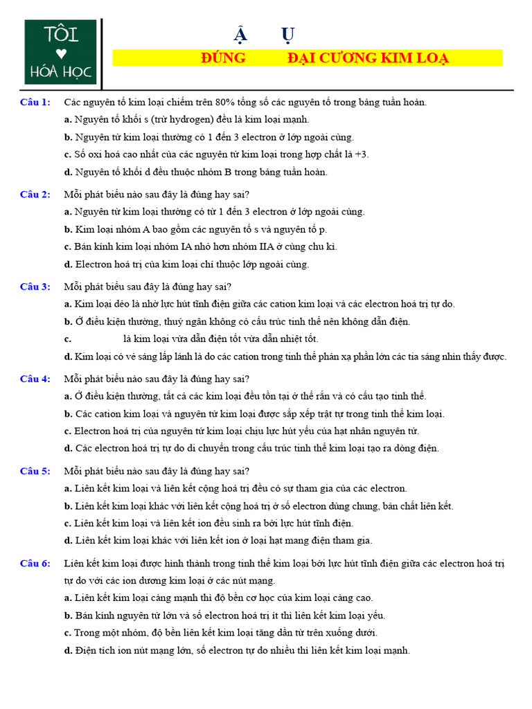 Phat Bieu Dung Sai Dai Cuong Kim Loai Vip1 | PDF