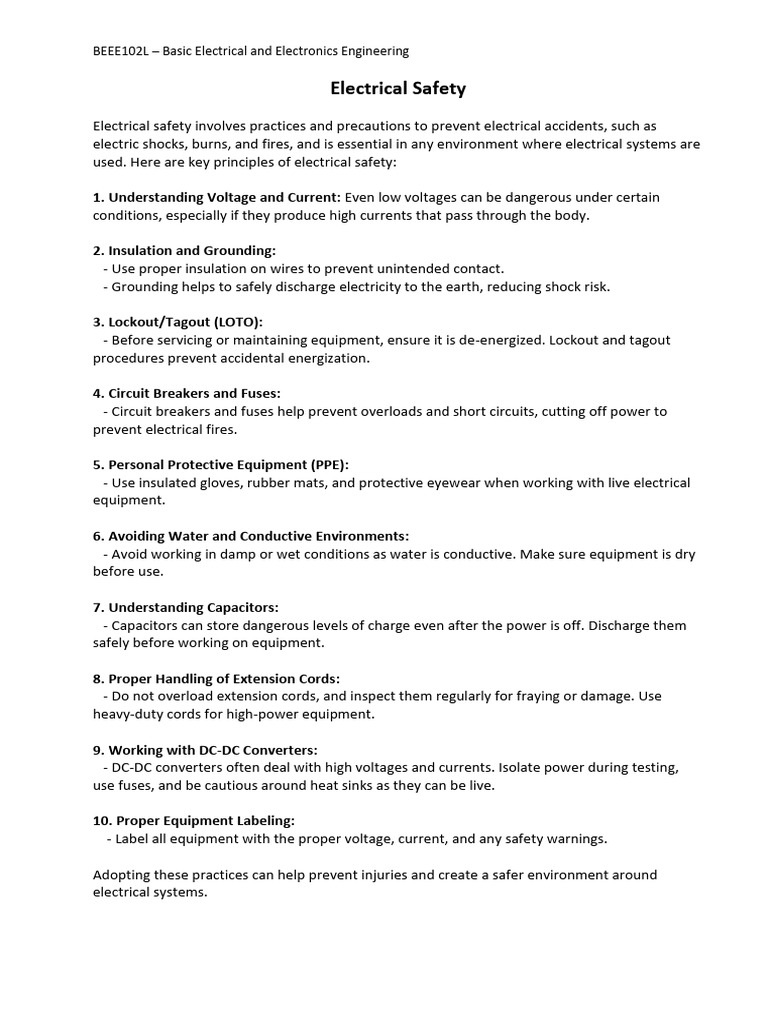Electrical Safety - Fuses - Earthing | PDF | Fuse (Electrical ...