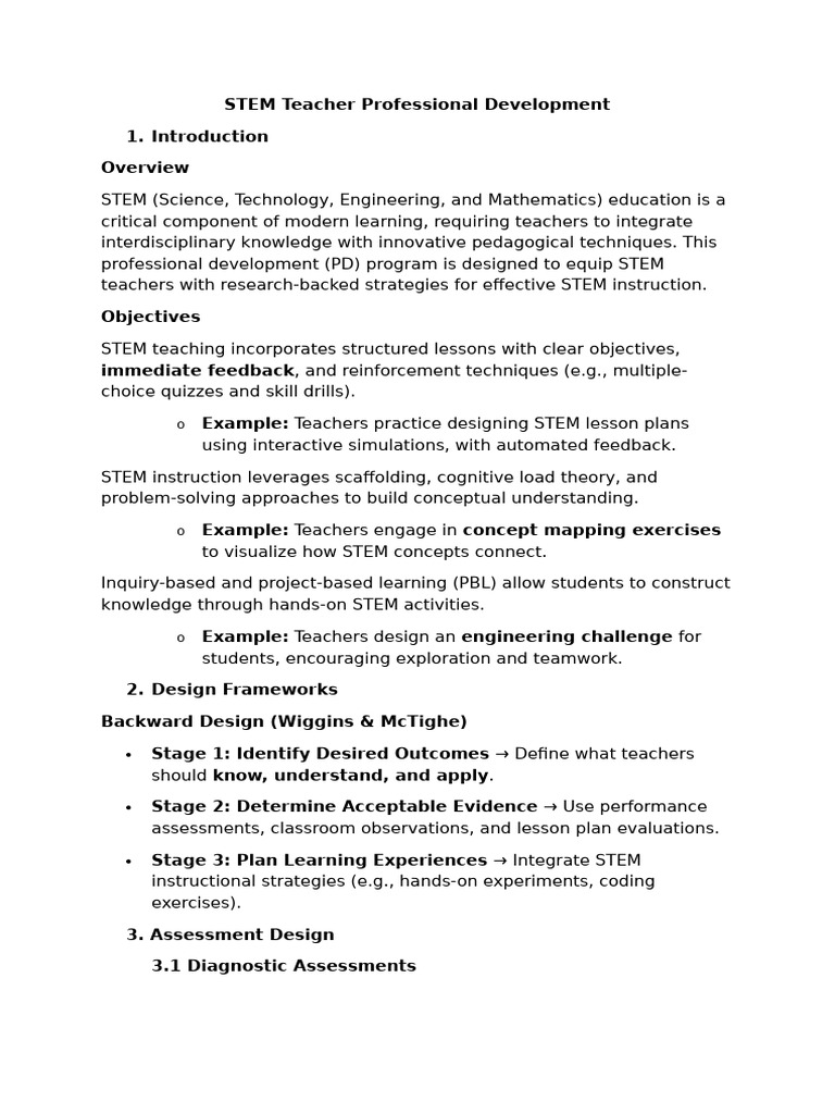 STEM Teacher Professional Development | PDF