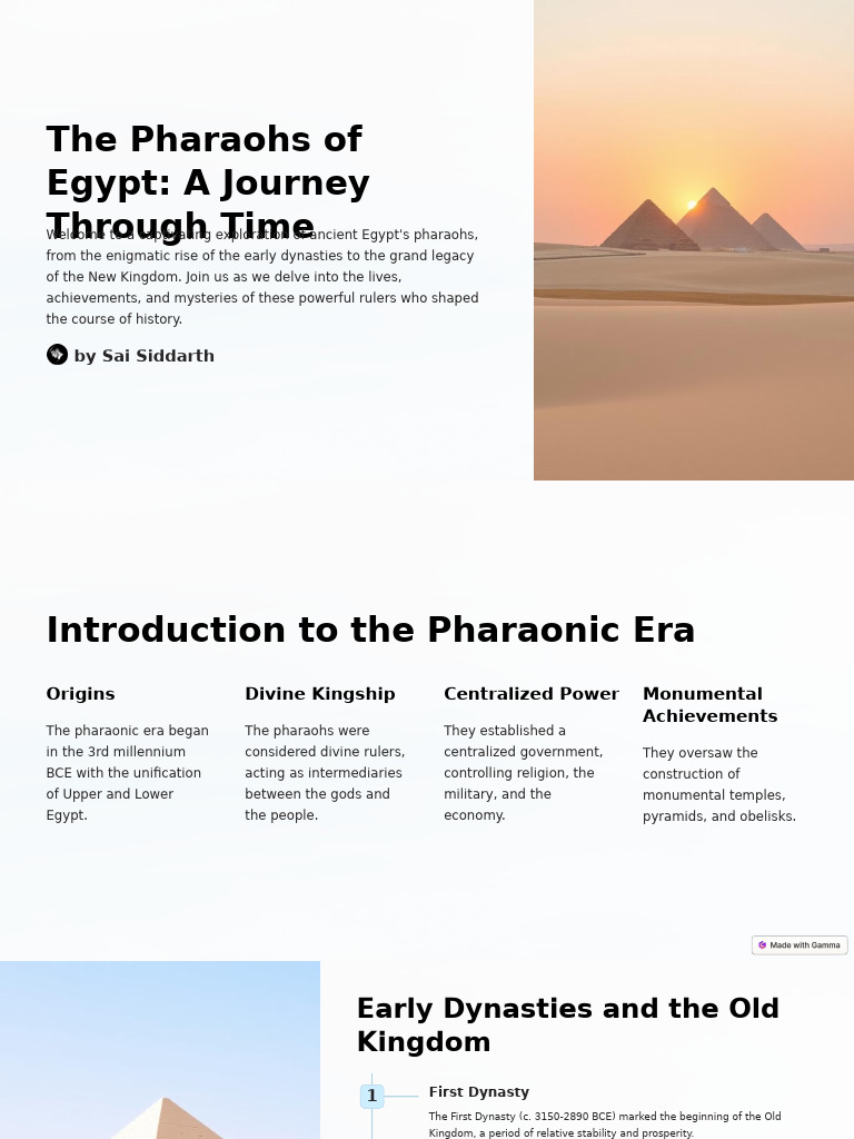 The Pharaohs of Egypt A Journey Through Time | PDF | Ancient Egypt ...