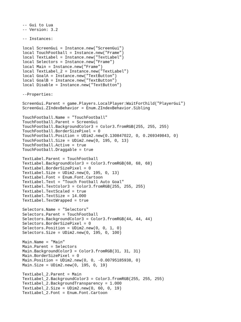 Touch Football Auto Goal Script | PDF | Graphic Design | Typography