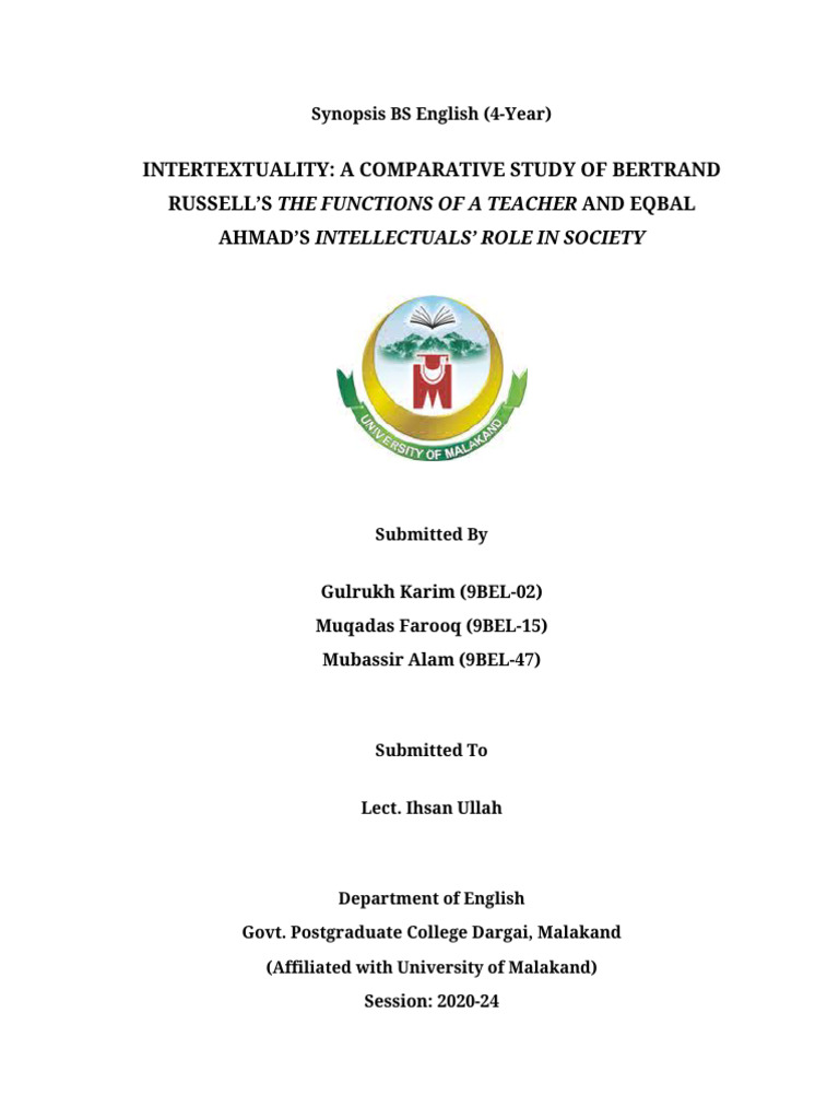 Intertextuality in Russell & Ahmad's Essays | PDF | Intertextuality ...