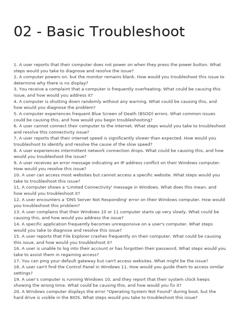 02-basic-troubleshoot | PDF | Computing | Software