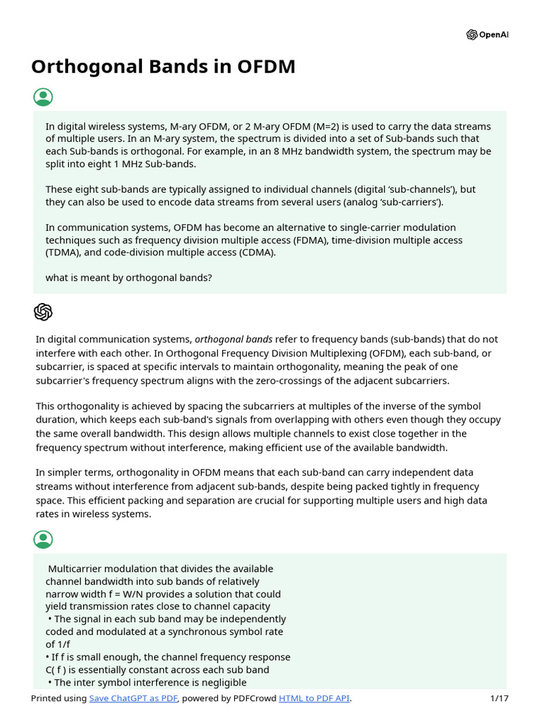 Orthogonal Bands in OFDM | PDF | Orthogonal Frequency Division ...