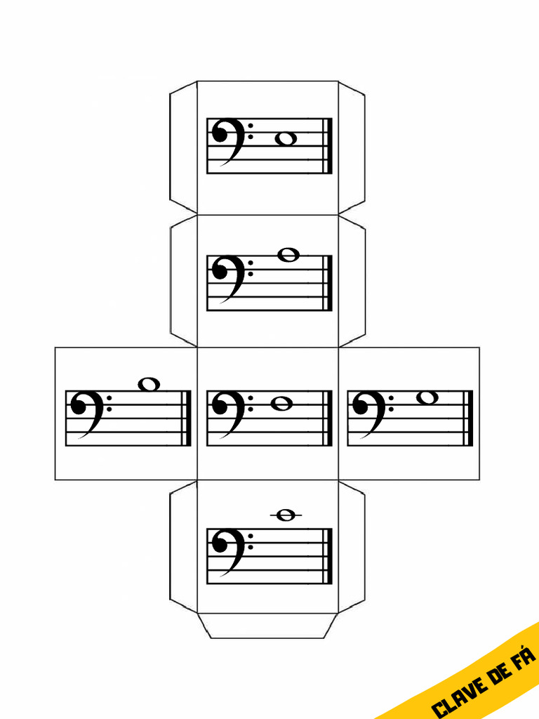 Dado Musical Imprimir Clave de Fá PDF | PDF
