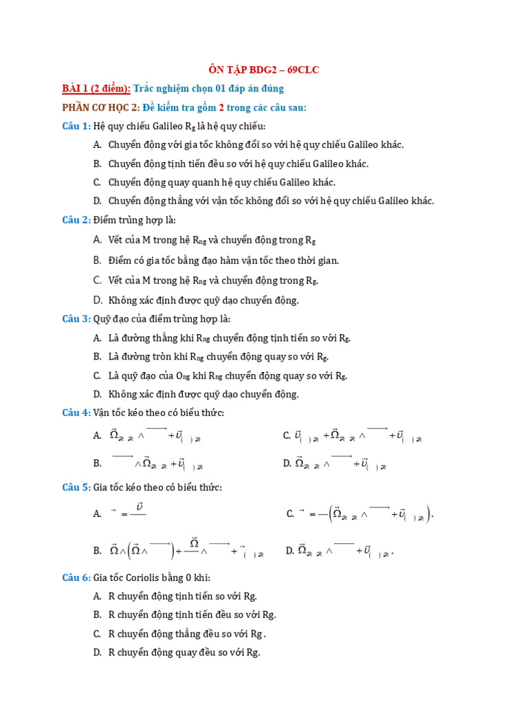 Ôn Tập Bdg2 - k69clc | PDF