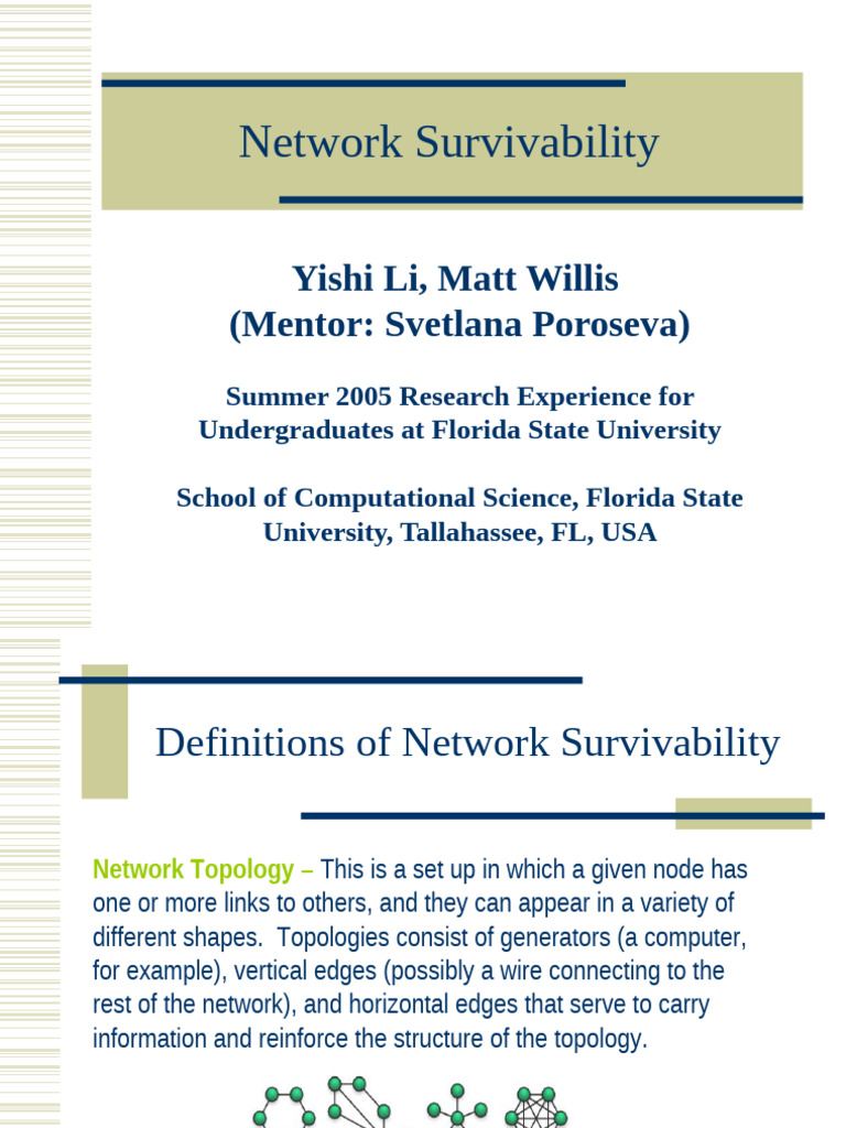 Network Survivability | PDF | Network Topology