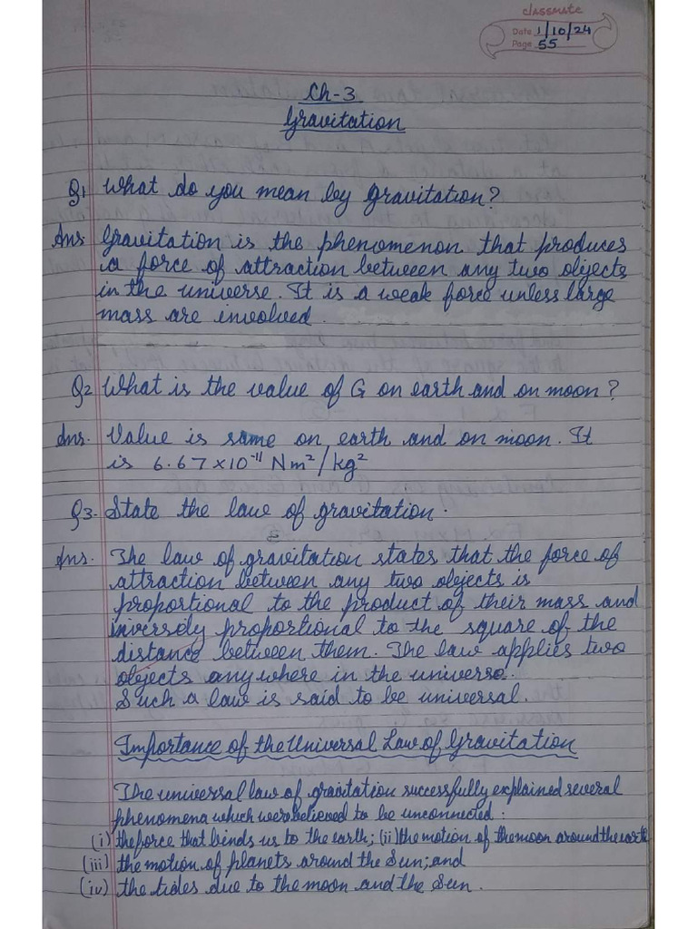 Gravitation Notes | PDF