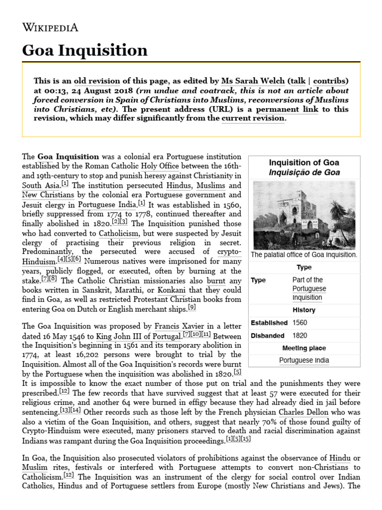 Goa Inquisition, Colonial Portuguese in India | PDF | Inquisition
