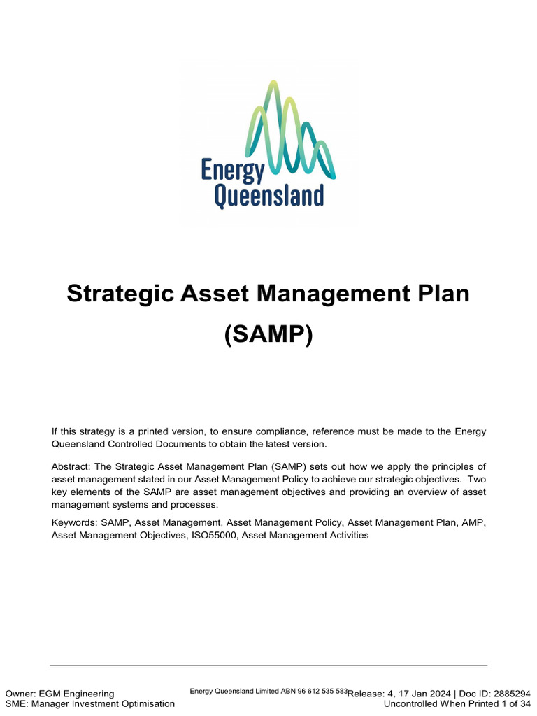 Energex - 5.2.04 - Strategic Asset Management Plan (SAMP) - January ...