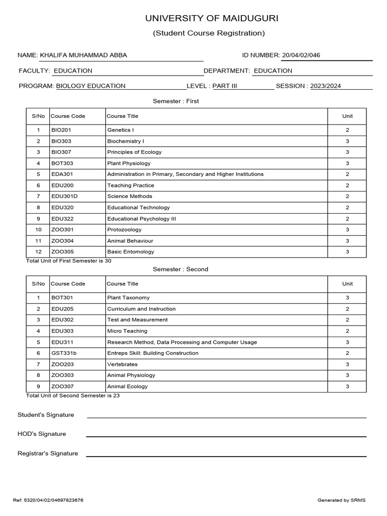 Khalifa Muhammad Abba 111 | PDF | Biology