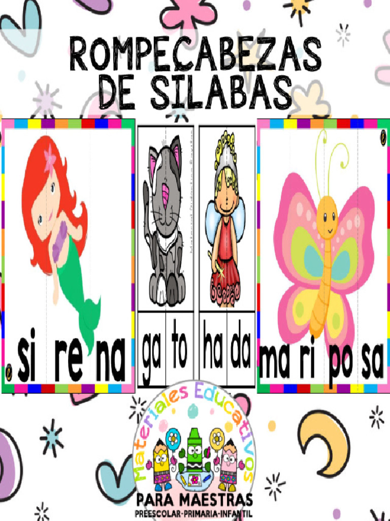 Rompecabezas de Sílabas Por Materiales Educativos Maestras | PDF
