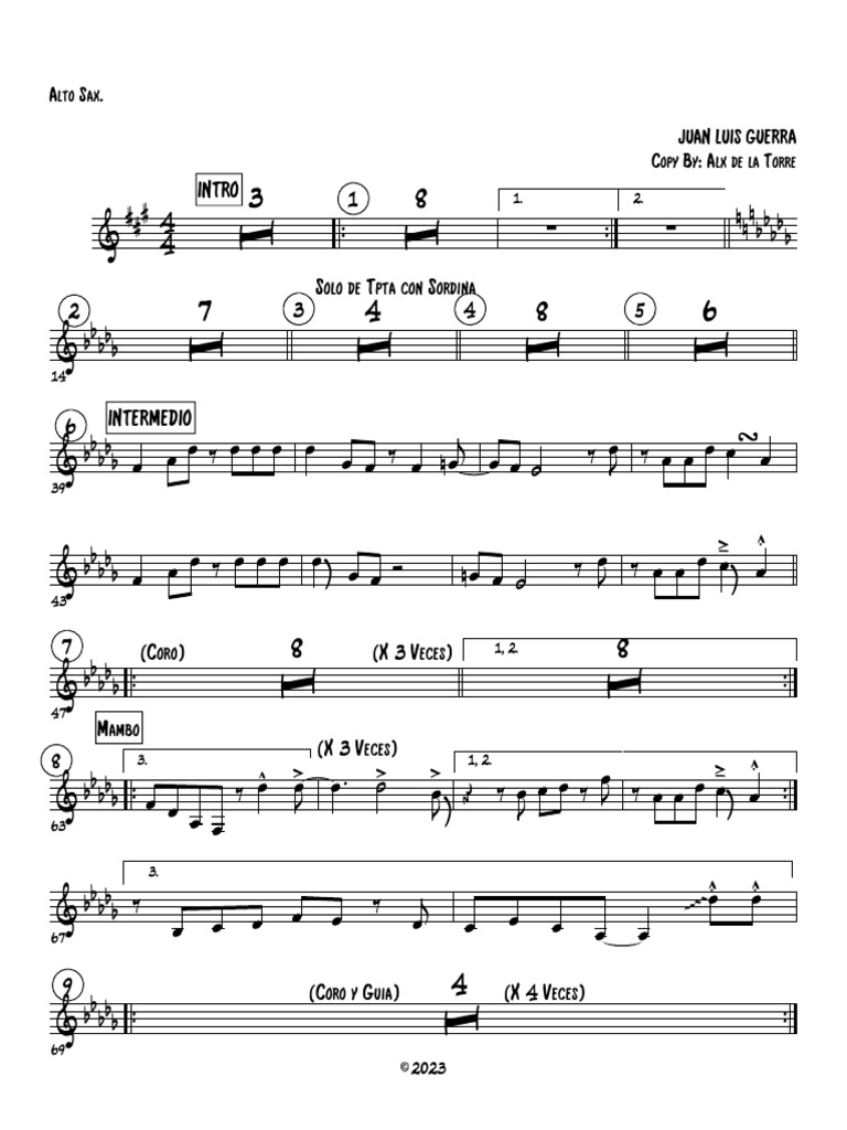 Como Abeja - Alto Sax. | PDF