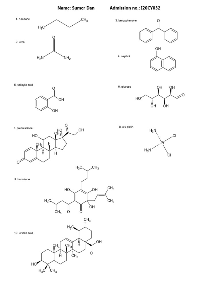 Chemical Compounds and Structures List | PDF
