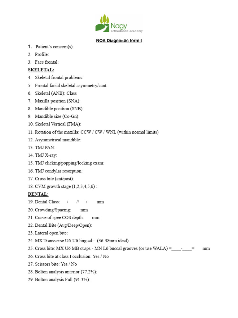 NOA Diagnostic Form I v2 23 2021 | PDF