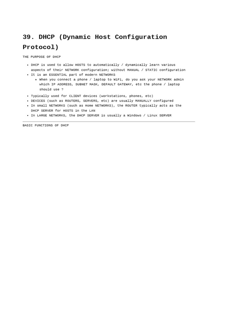 DHCP | PDF