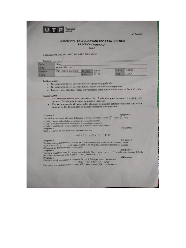 PC3 Calculo Avanzado | PDF